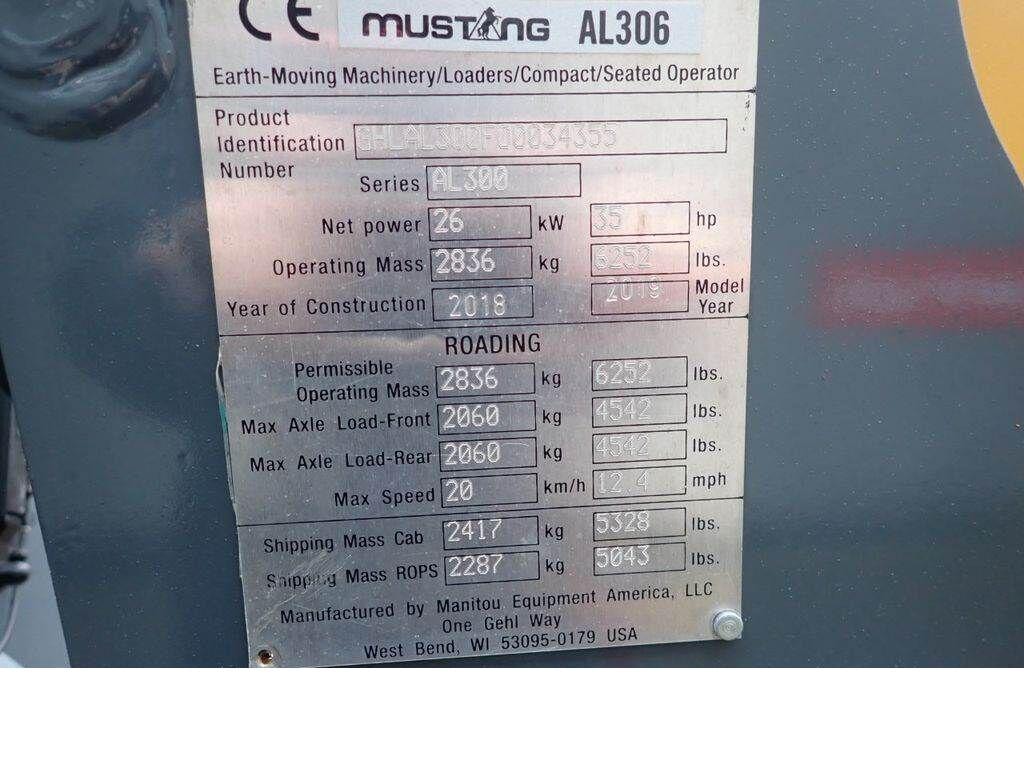 Incarcator Frontal Mustang AL306 CAB de vanzare 365193 UTILBEN