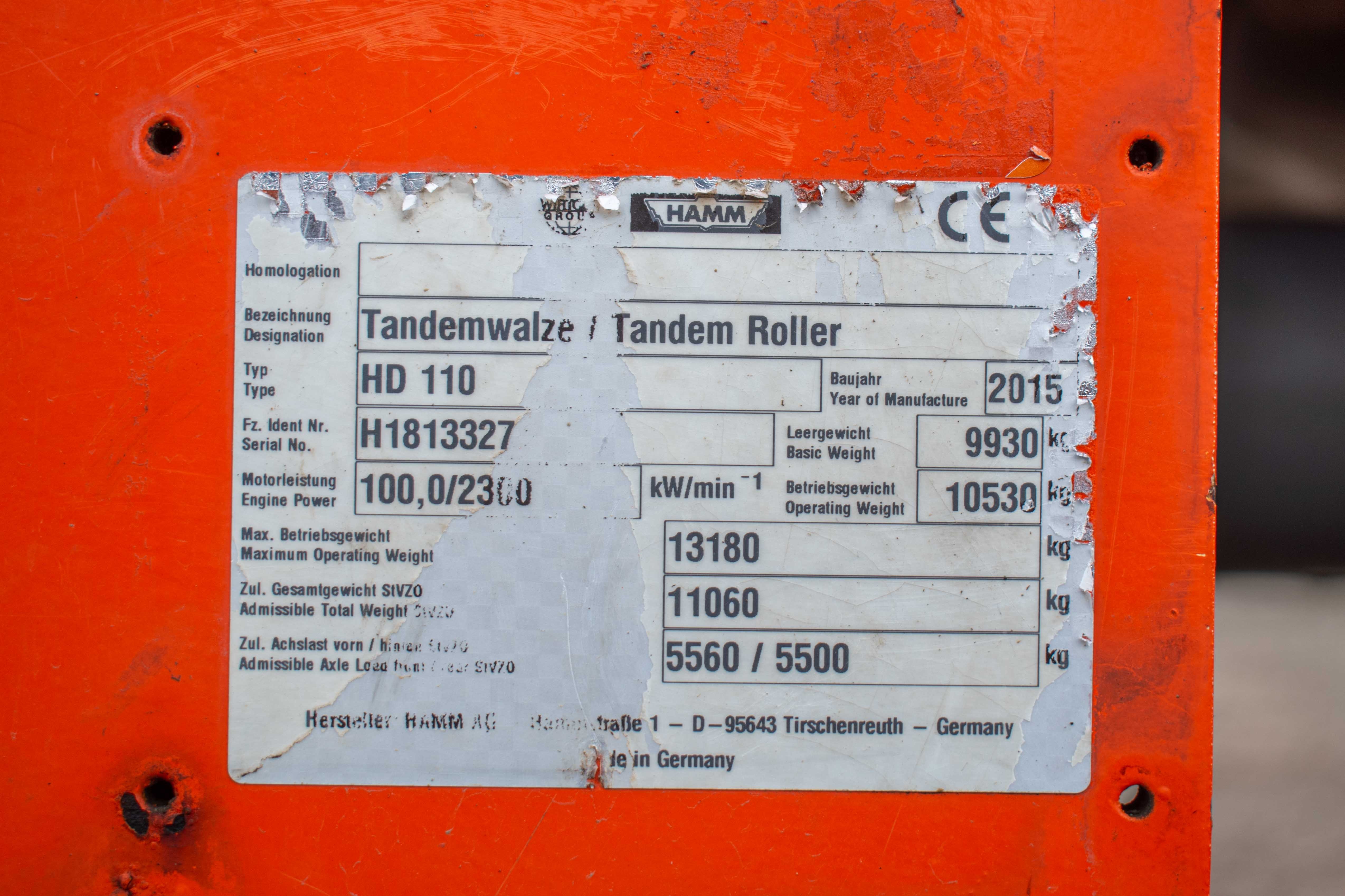 Cilindru Compactor Lis Hamm HD110 de vanzare 460972 UTILBEN